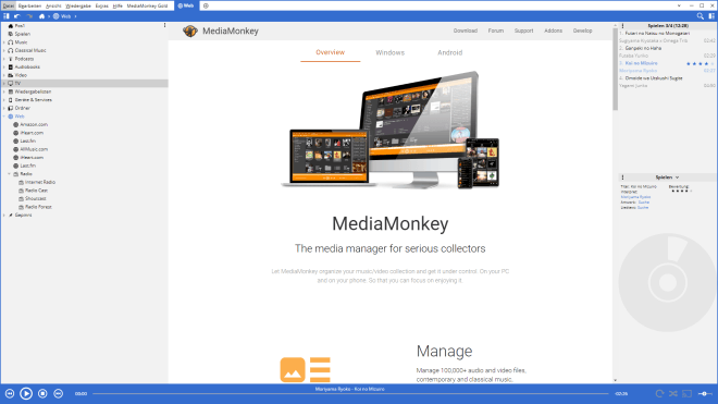 MediaMonkey Download - Umfangreicher Media-Manager