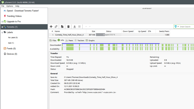 µTorrent Download - Kostenloser BitTorrent Client
