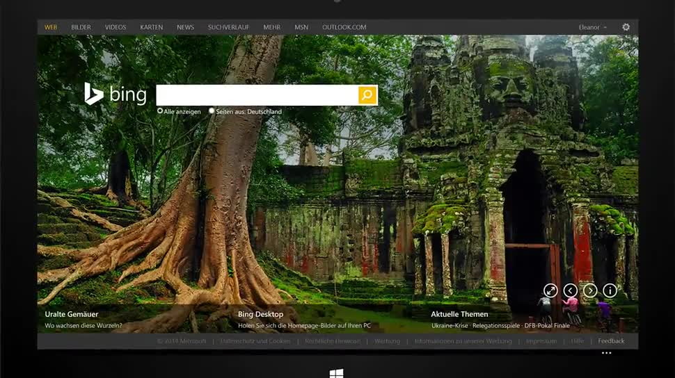 Bing Highlights - Die Bing-Homepage