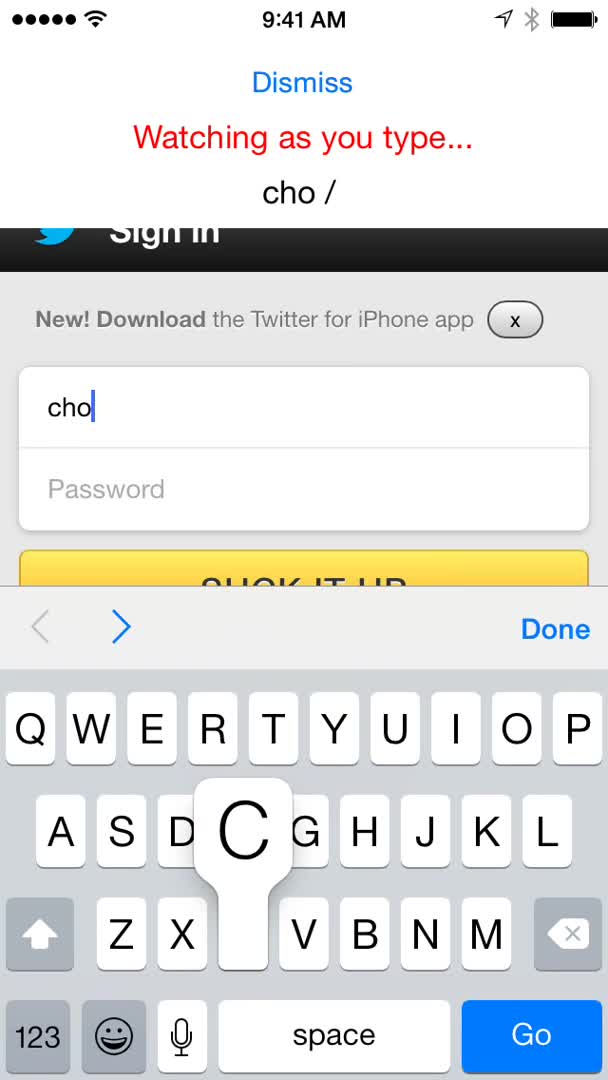 iOS In-App Browser Key Logging Demo
