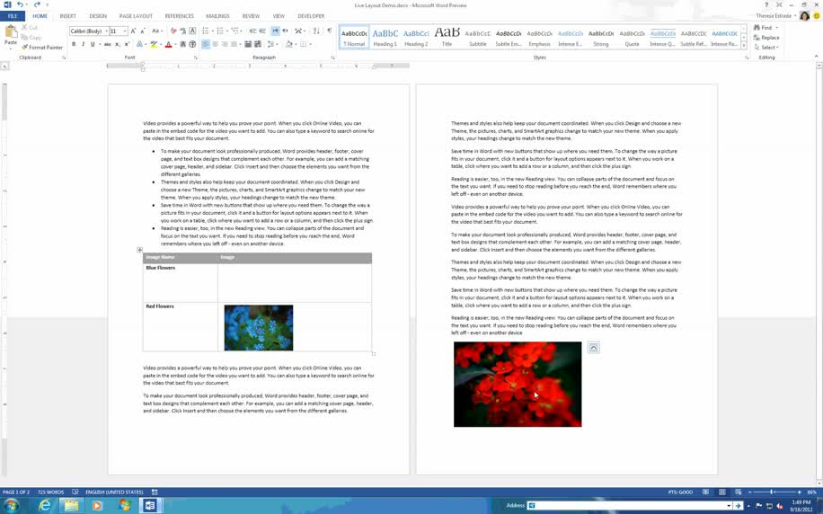 Word 2013 - Live-Demo der neuen Layout-Optionen